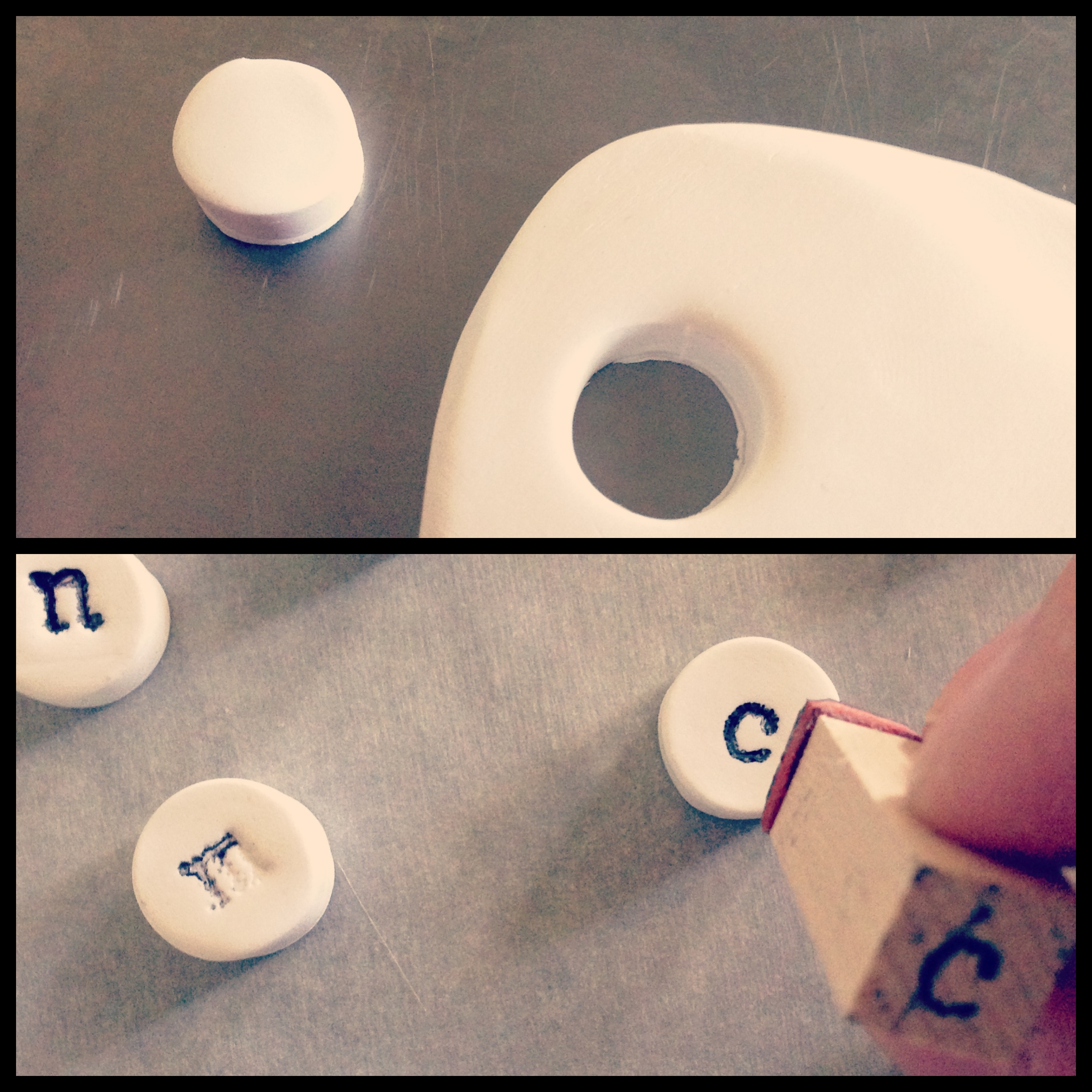 Clay Typewriter Key Magnets // DIY