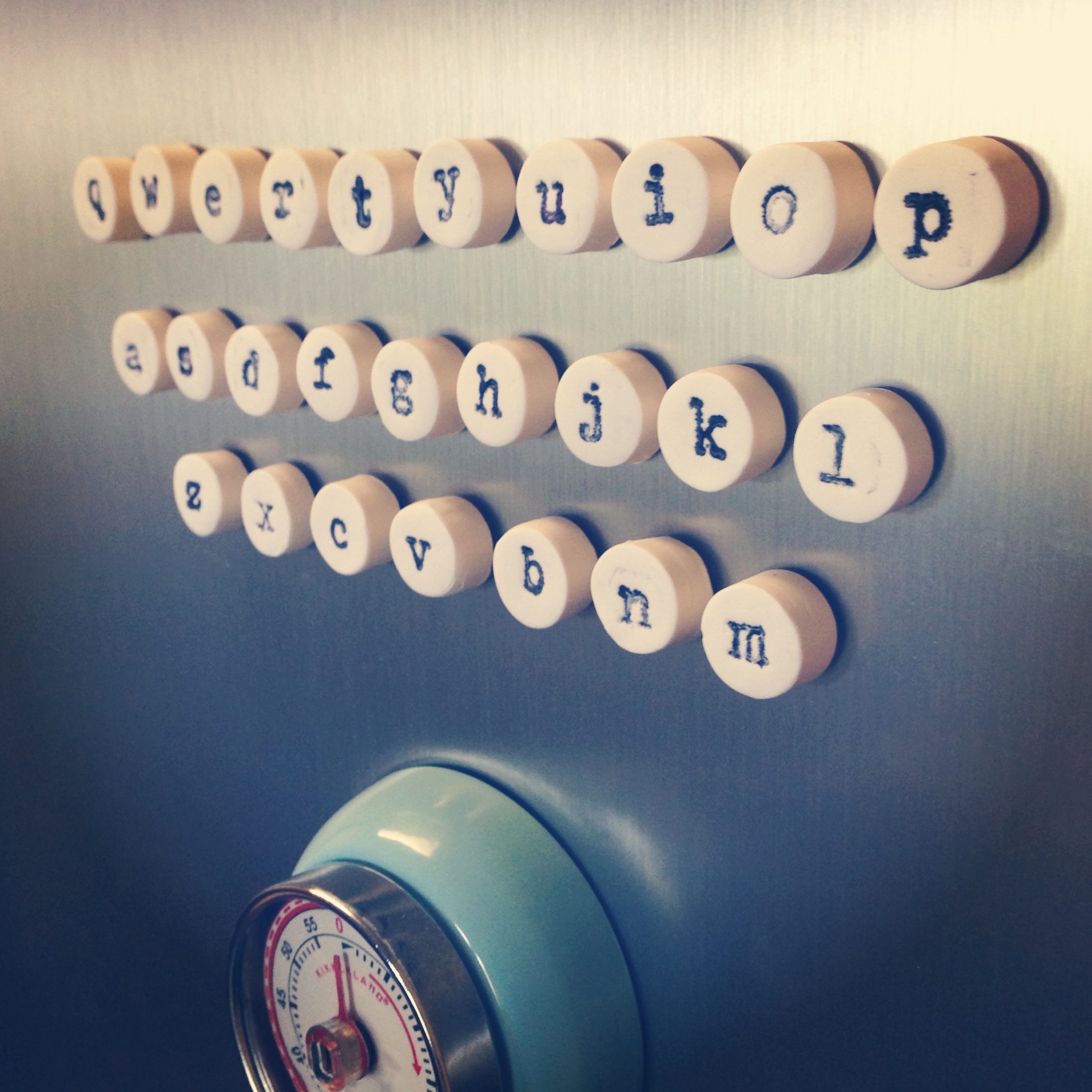 Clay Typewriter Key Magnets // DIY