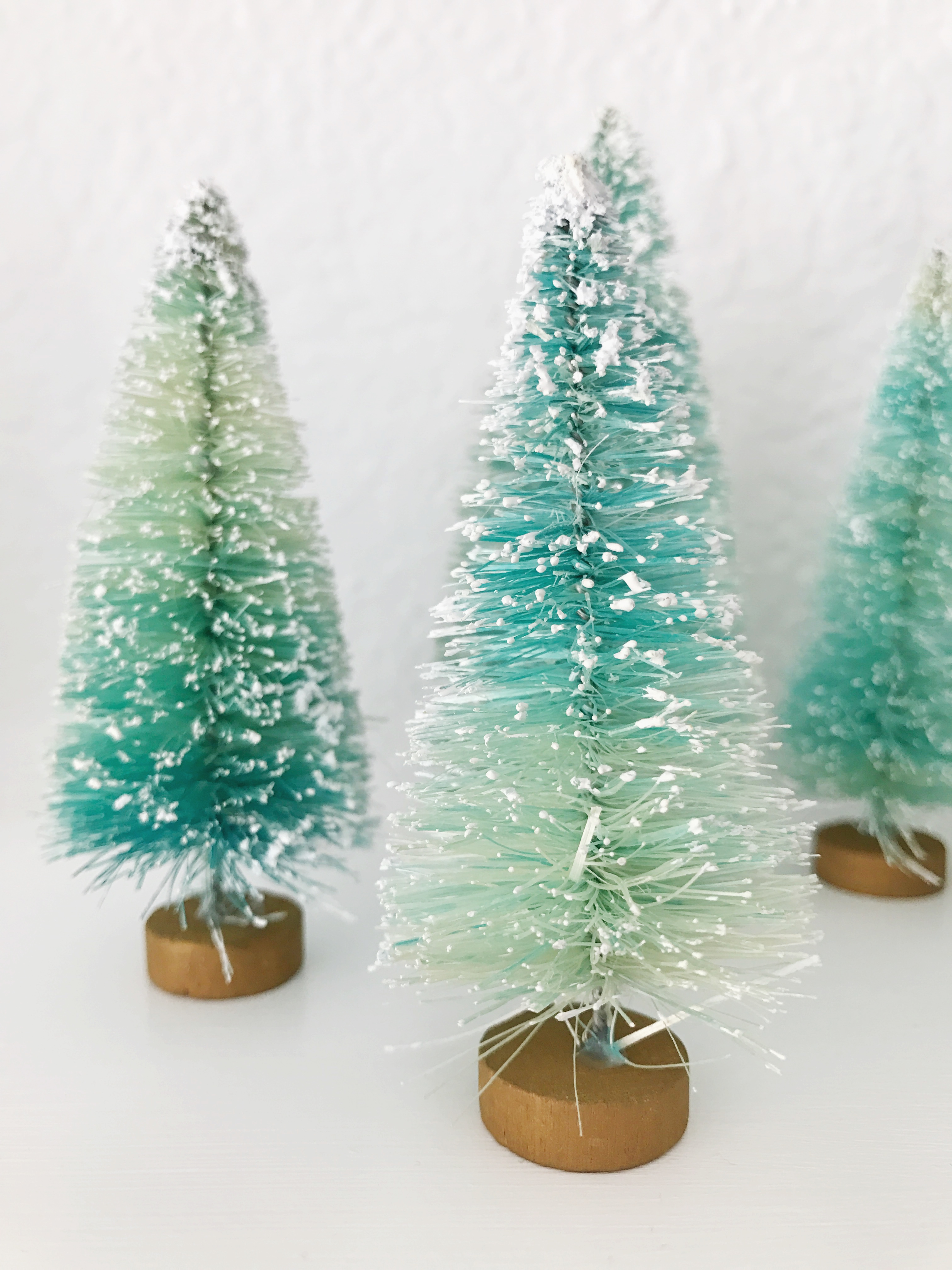 Aqua & Mint Bottle Brush Trees Tutorial