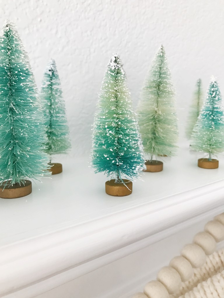 Aqua & Mint Bottle Brush Trees Tutorial