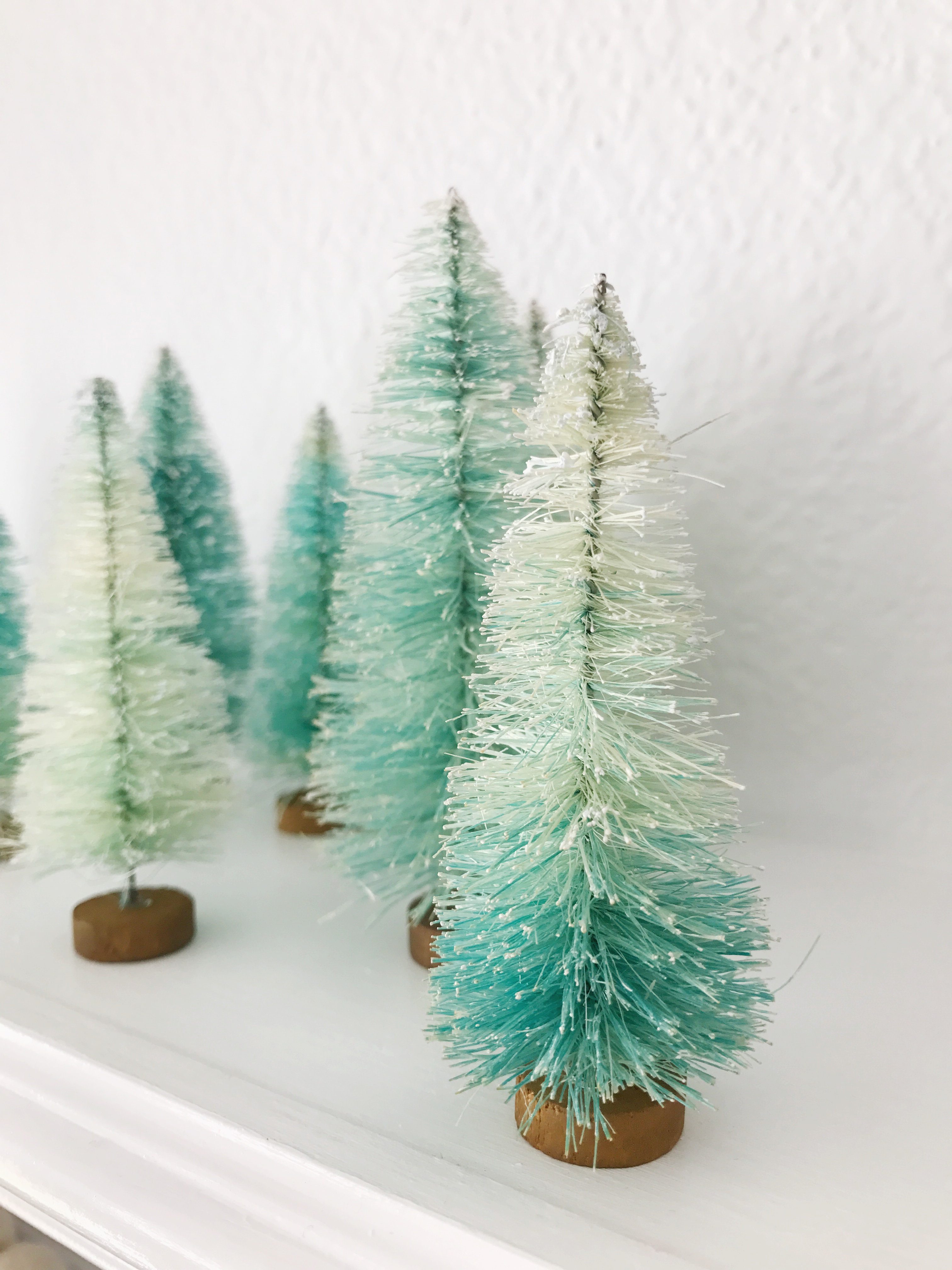 Aqua & Mint Bottle Brush Trees Tutorial