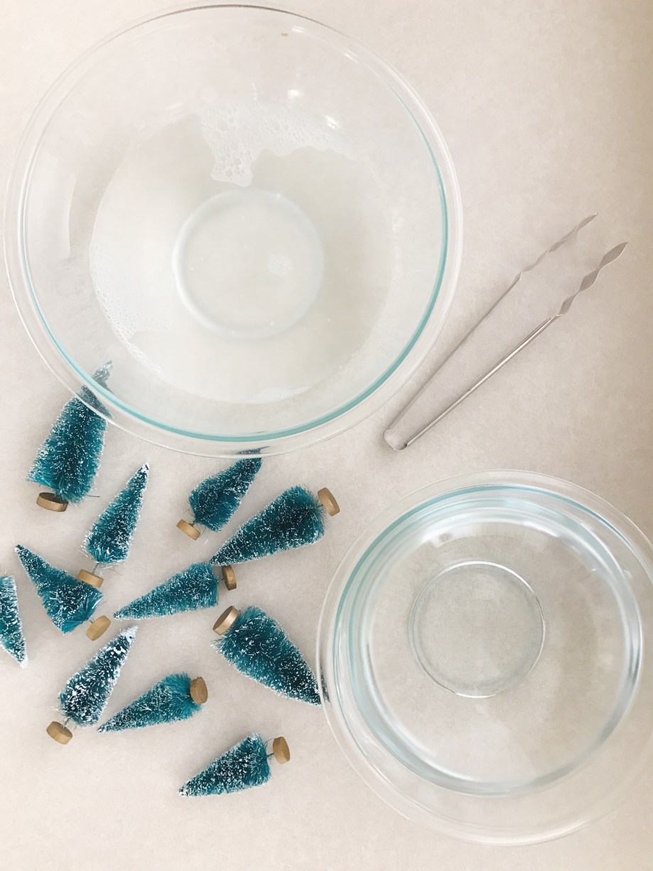 Aqua & Mint Bottle Brush Trees Tutorial