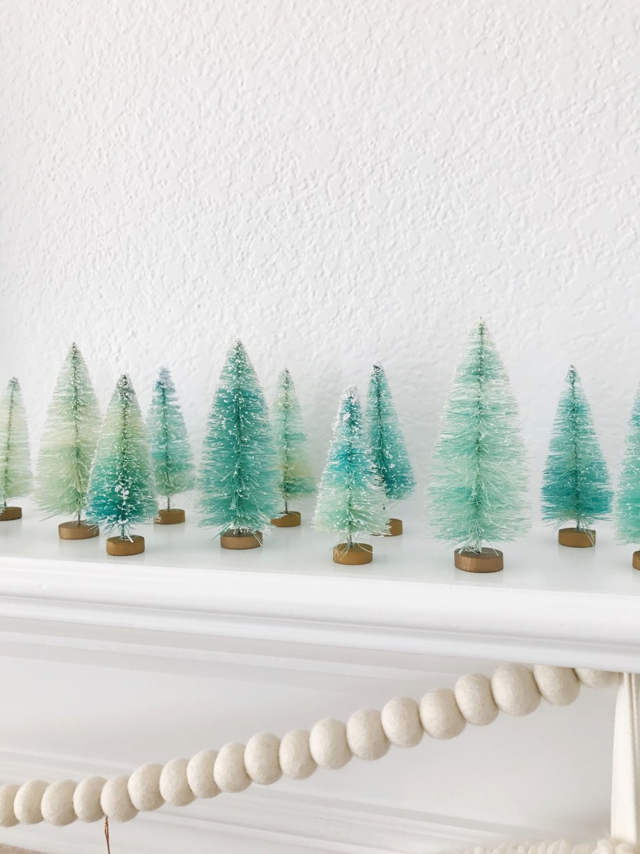 Aqua & Mint Bottle Brush Trees Tutorial