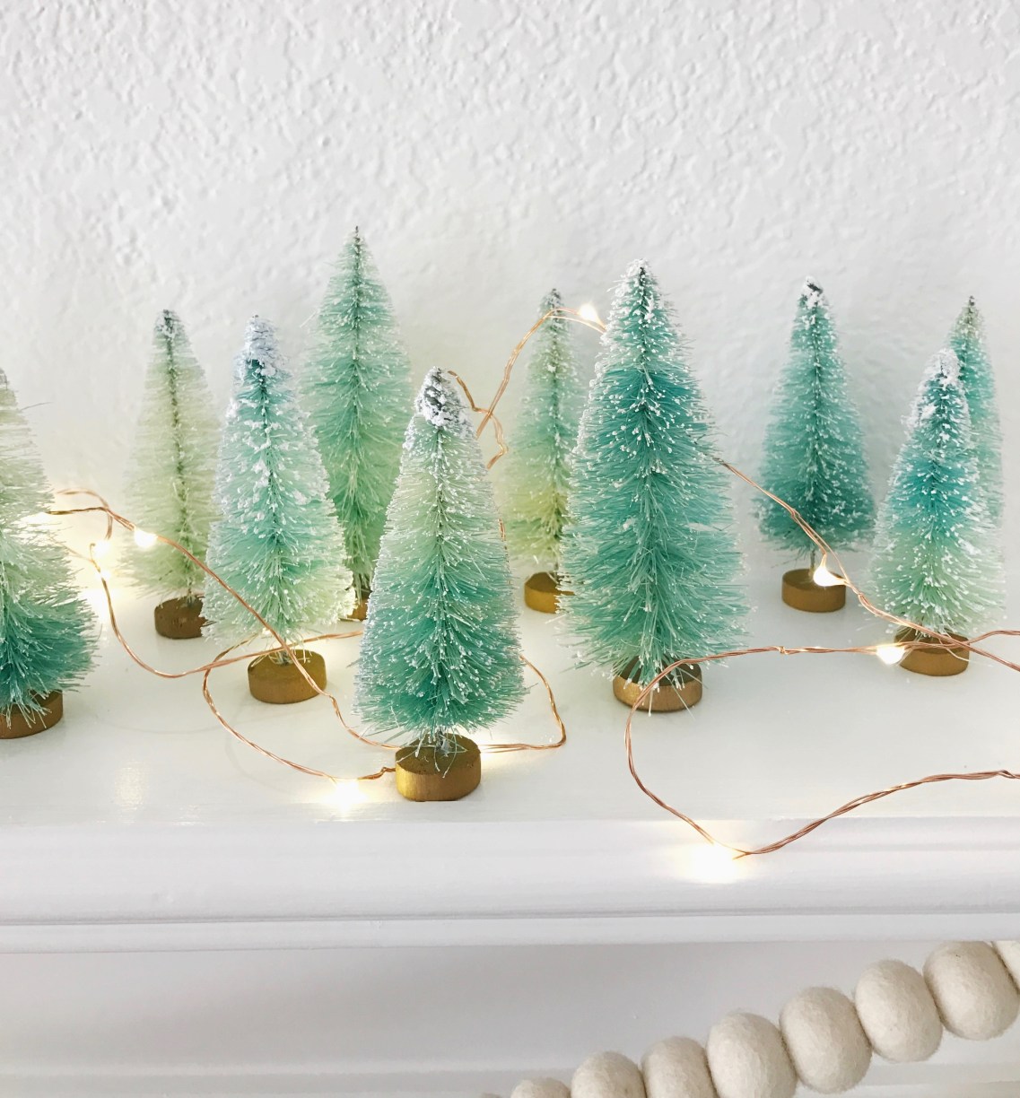 Aqua & Mint Bottle Brush Trees Tutorial